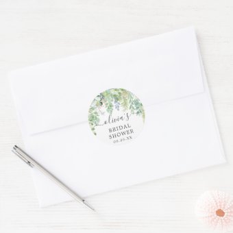 Soft Greenery Envelope Favor Stickers | Zazzle