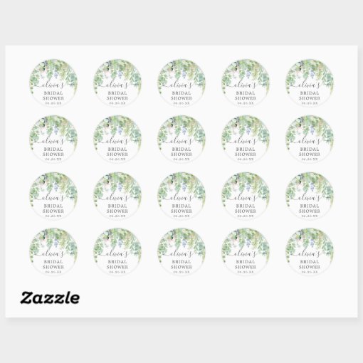 Soft Greenery Envelope Favor Stickers | Zazzle