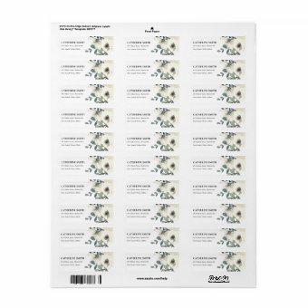 SOFT IVORY WHITE FLORAL WATERCOLOR BUNCH ADDRESS LABEL | Zazzle
