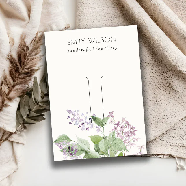 Soft Lilac Floral Blank Hairpin Hairclip Display Business Card | Zazzle