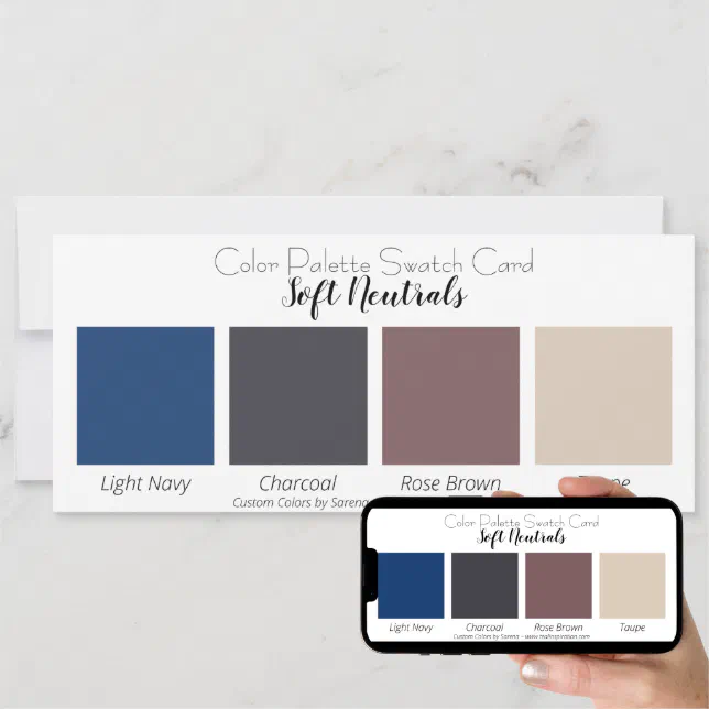 Soft Neutrals Color Palette Swatch Card | Zazzle