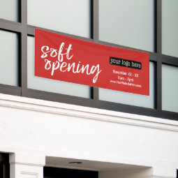 Soft Opening Advertisement - Add Logo and Details Banner | Zazzle