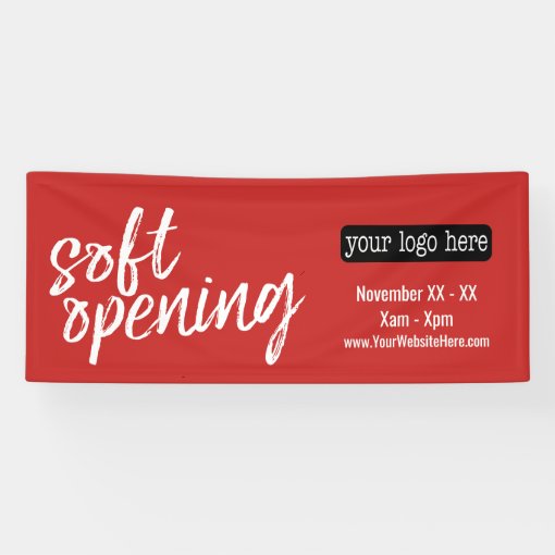 Soft Opening Advertisement - Add Logo and Details Banner | Zazzle