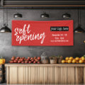 Soft Opening Advertisement - Add Logo and Details Banner | Zazzle