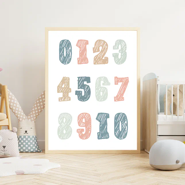 Soft Pastel Numbers - Educational Classroom Poster | Zazzle Soft Pastel Numbers - Educational Classroom Poster | Zazzle