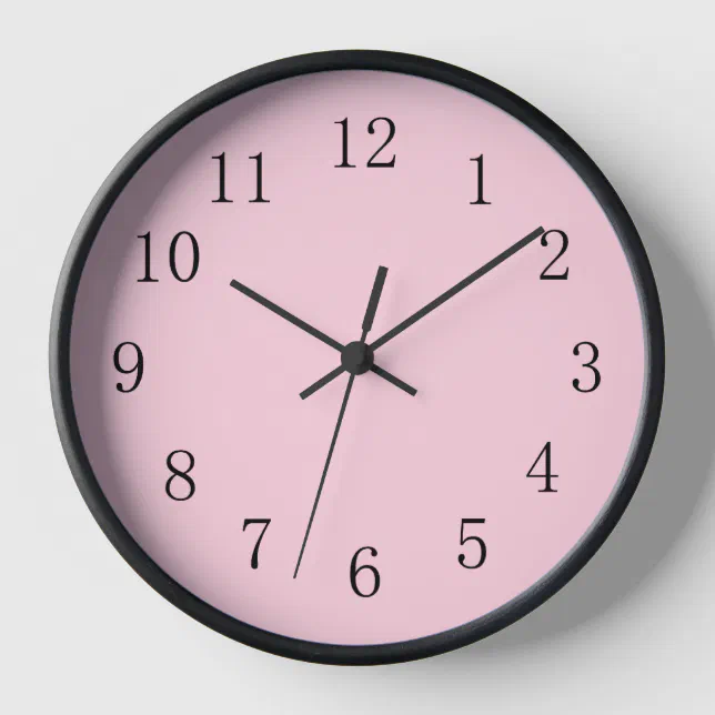 Soft Pastel Pink Round (Medium) Wall Clock | Zazzle