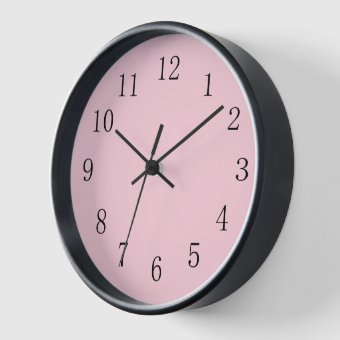 Soft Pastel Pink Round (Medium) Wall Clock | Zazzle