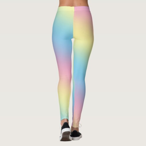 Soft Pastel Rainbow Gradient Leggings | Zazzle