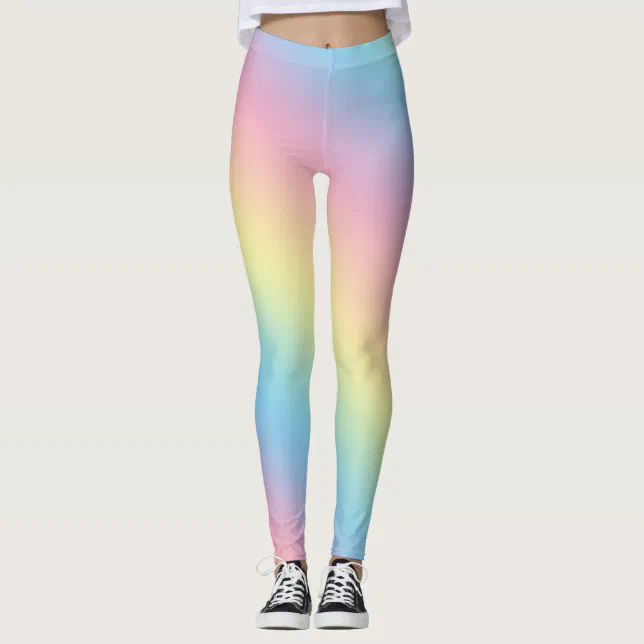 Soft Pastel Rainbow Gradient Leggings | Zazzle