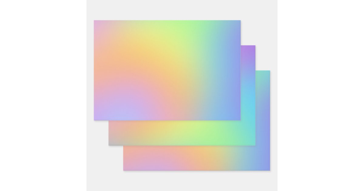Soft Pastel Rainbow Gradient Wrapping Paper Sheets | Zazzle