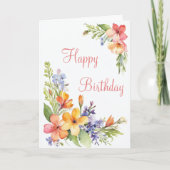 Soft Pastel Watercolor Spring Flowers Birthday Card | Zazzle