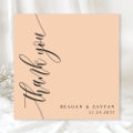 Soft Peach Calligraphy Script Wedding Thank You Card | Zazzle
