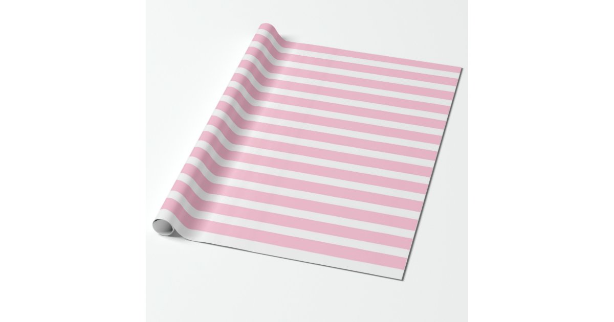Soft Pink and White Stripes Wrapping Paper | Zazzle