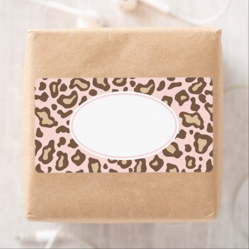 Soft Pink Animal Print Labels | Zazzle