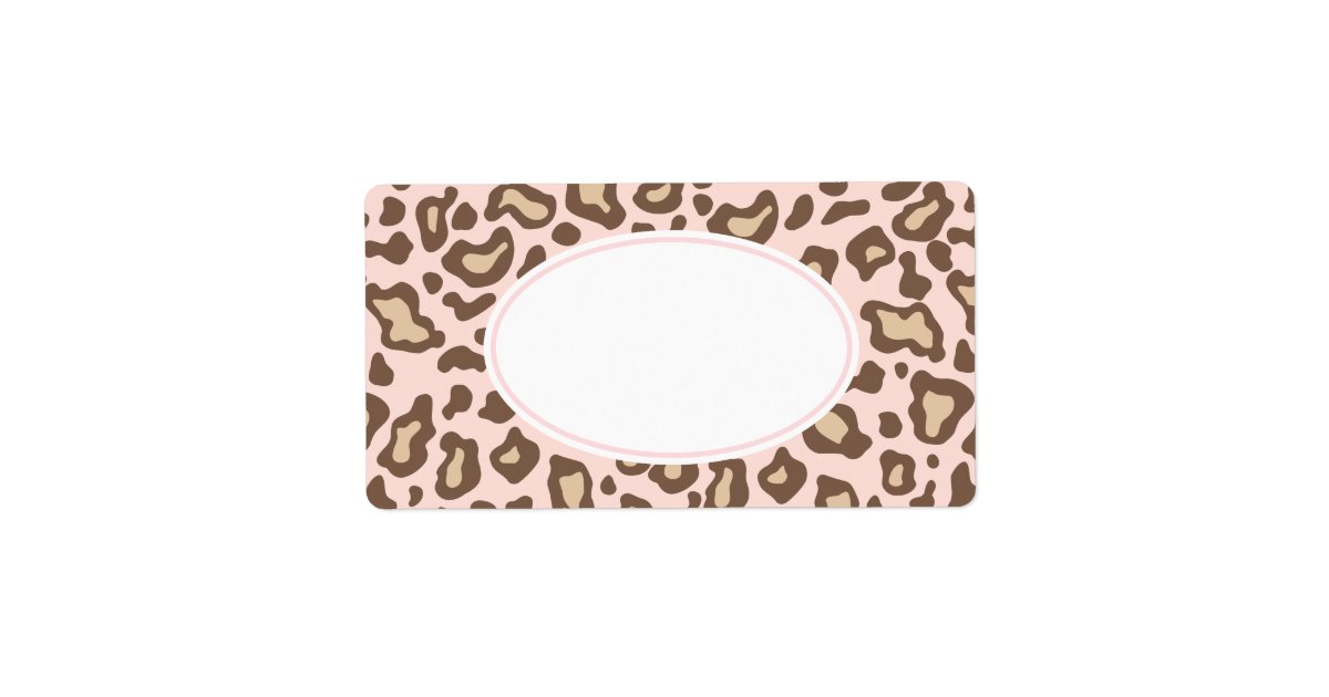 Soft Pink Animal Print Labels | Zazzle