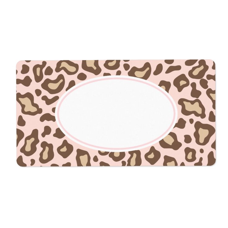 Soft Pink Animal Print Labels | Zazzle