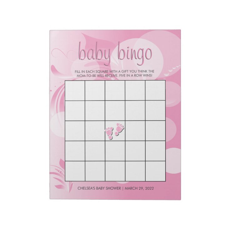 Soft Pink Bokeh Florid | Baby Girl Shower Notepad | Zazzle