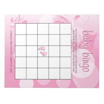 Soft Pink Bokeh Florid | Baby Girl Shower Notepad | Zazzle