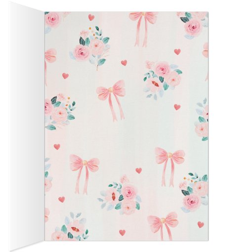 Soft Pink Floral & Bow Pattern – Cute Romantic | Zazzle