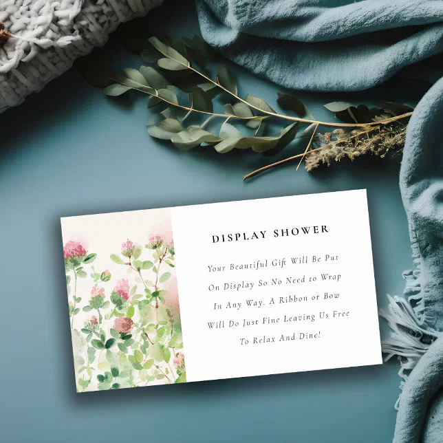 Soft Pink Floral Garden Display Shower Baby Shower Enclosure Card | Zazzle