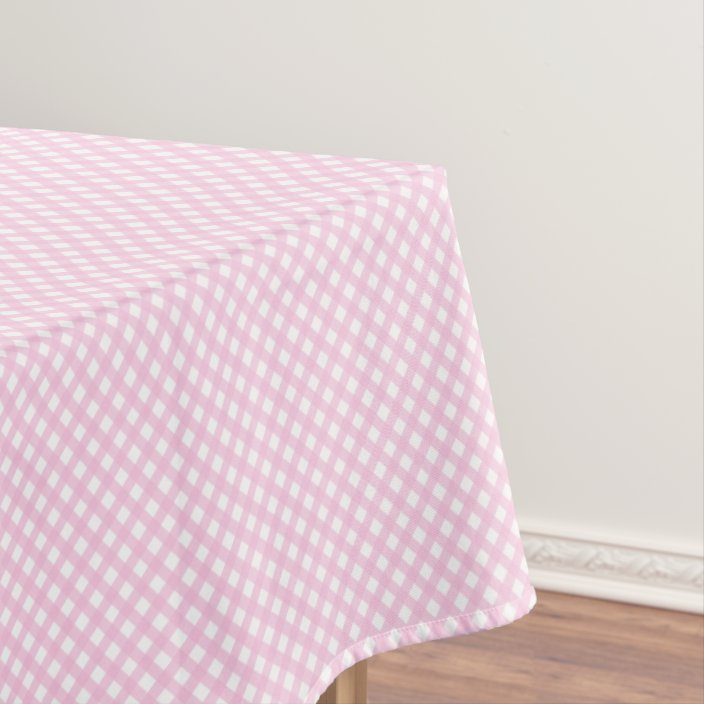 Soft Pink Gingham Pattern Tablecloth | Zazzle.com