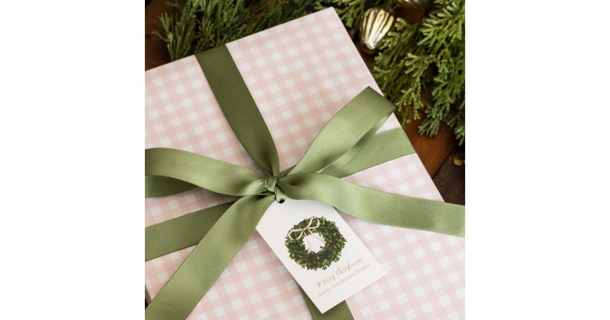 Soft Pink Gingham Wrapping Paper | Zazzle