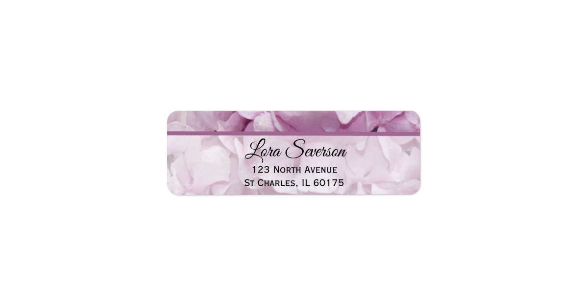 Soft Pink Hydrangea Flower Return Address Label | Zazzle