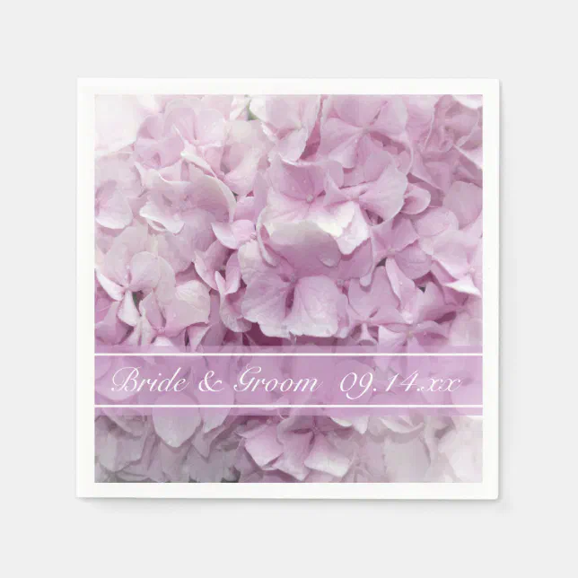 Soft Pink Hydrangea Wedding Paper Napkins | Zazzle