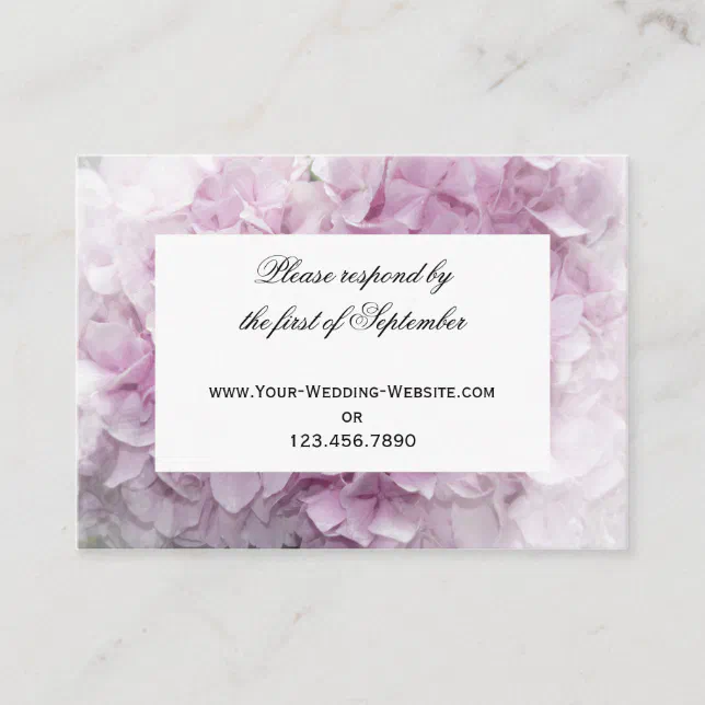 Soft Pink Hydrangea Wedding RSVP Response Card | Zazzle