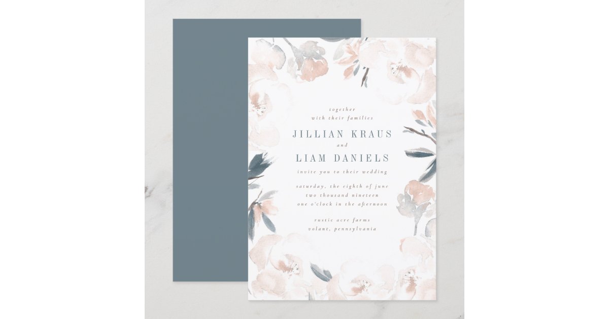 Soft Pink Peony Wedding Invitation | Zazzle