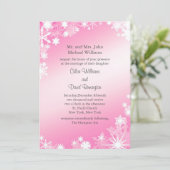 Soft Pink Snowflakes Wedding Invitation | Zazzle