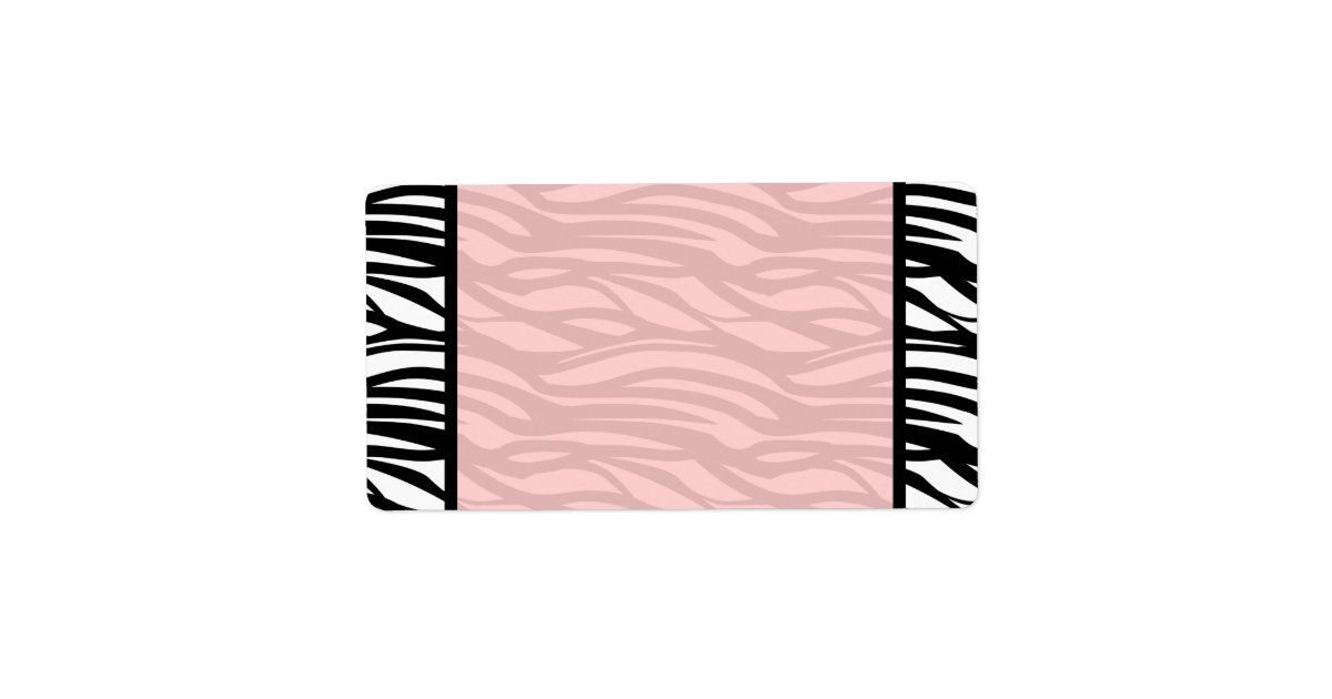 Soft Pink Zebra Blank Labels | Zazzle