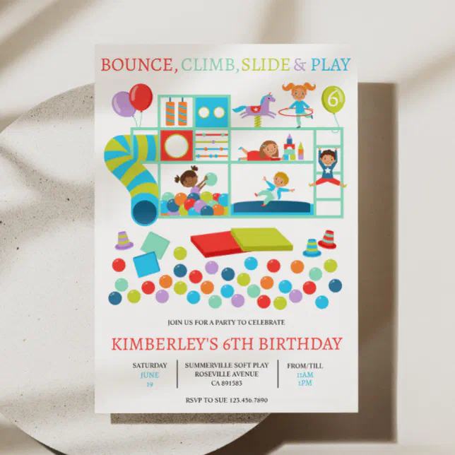 Soft Play Birthday Party Invitation | Zazzle