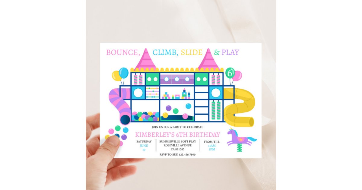 Soft Play Bounce Invitation Jungle Gym Invitation | Zazzle