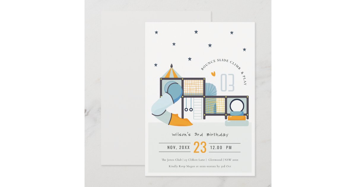 Soft Play Centre Indoor Jungle Gym Kids Birthday Invitation | Zazzle