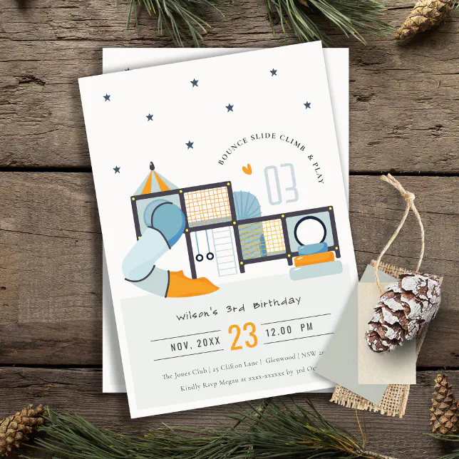 Soft Play Centre Indoor Jungle Gym Kids Birthday Invitation | Zazzle