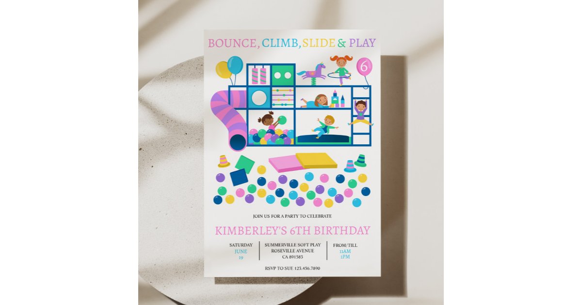 Soft Play Jungle Gym Birthday Party Invitation | Zazzle