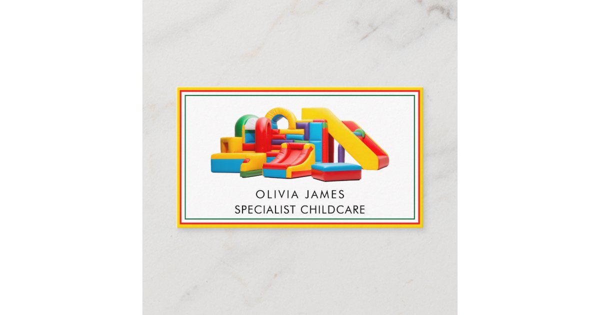 Soft play toys Childcare Daycare Nanny Babysitter Business Card | Zazzle