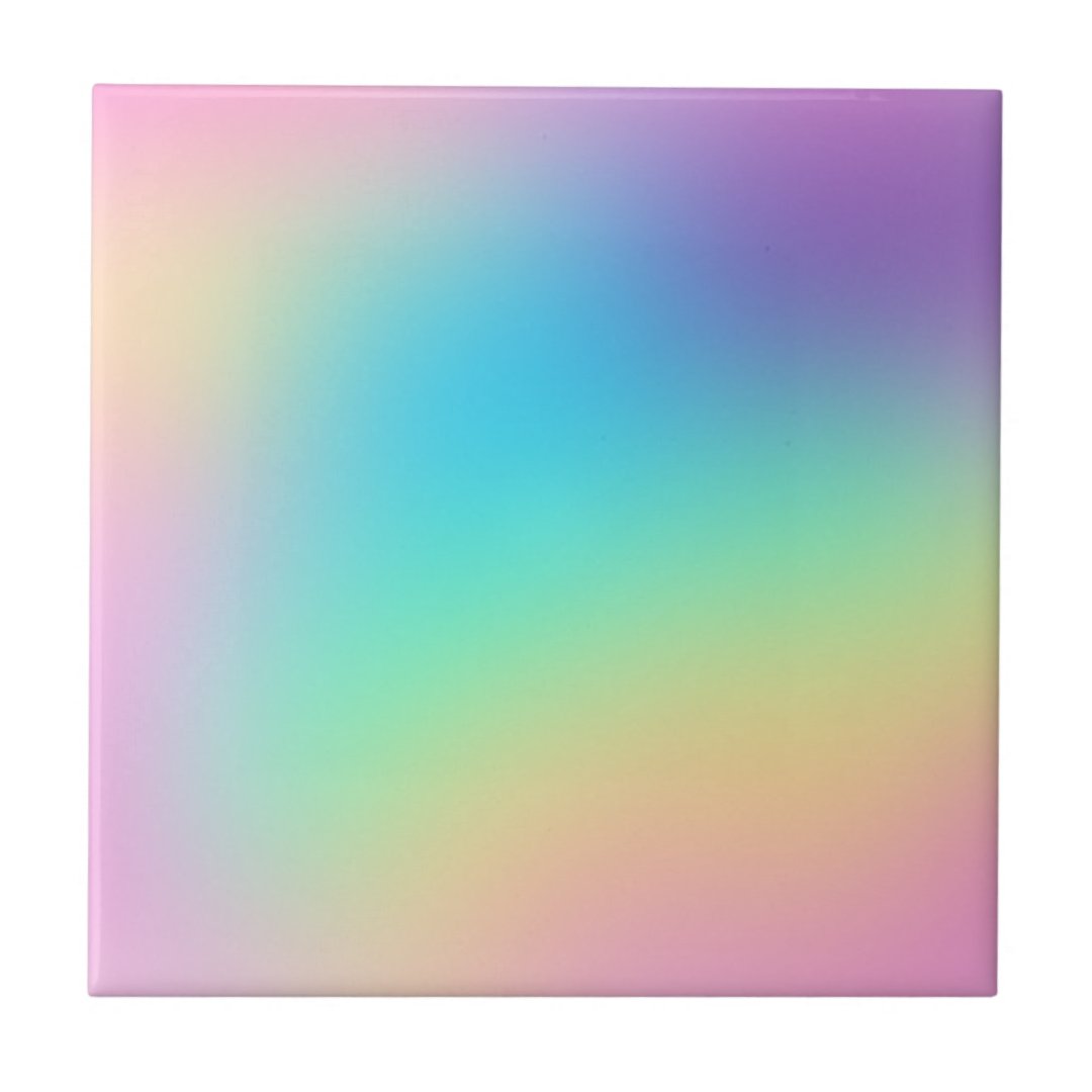 Soft Prismatic Pastel Rainbow Gradient Tile | Zazzle