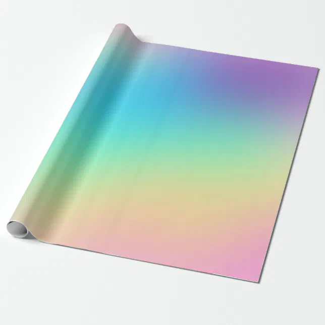 Soft Prismatic Rainbow Gradient Wrapping Paper | Zazzle