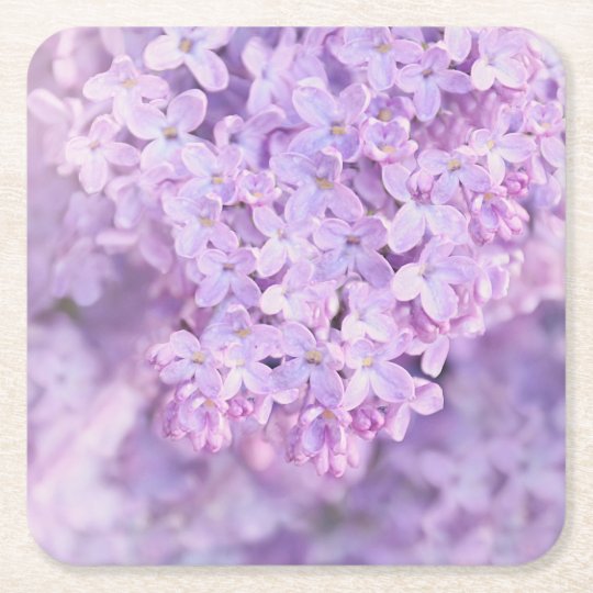 Soft Purple French Lilacs Square Paper Coaster | Zazzle.com