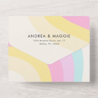 Soft Rainbow Gay Pride LGBTQ Colorful Wedding All In One Invitation ...
