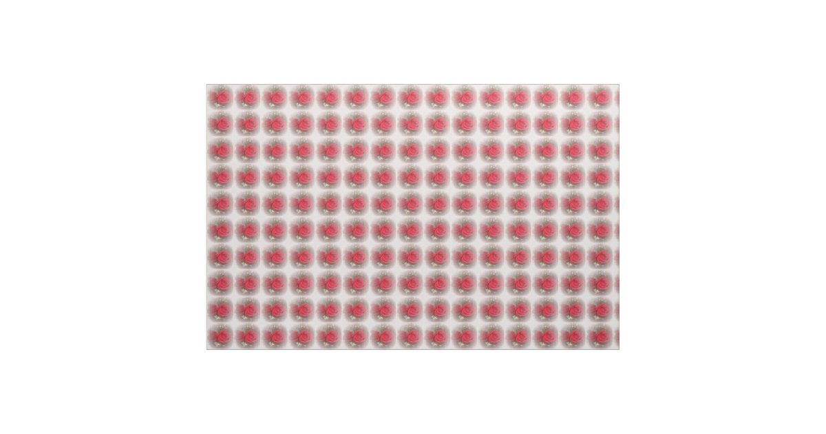 Soft Red Roses Fabric | Zazzle