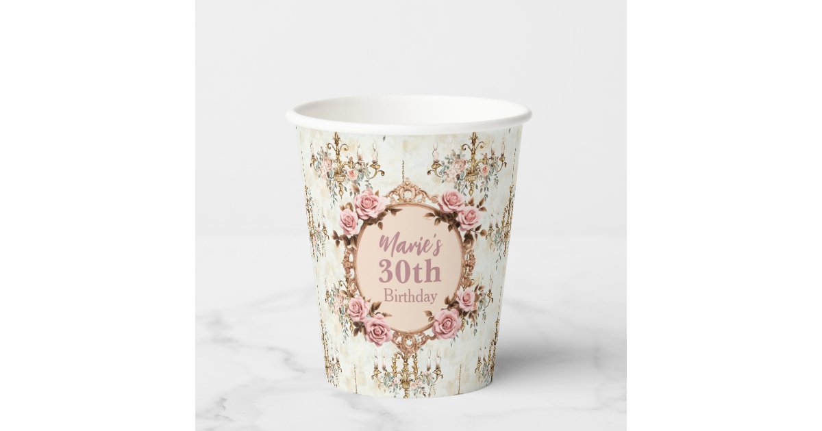 Soft Renaissance Rococo Coquette Regency Party Paper Cups | Zazzle