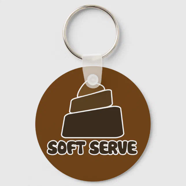 Soft Serve POOP Joke Keychain | Zazzle
