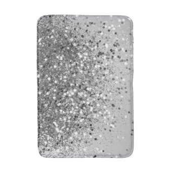 Soft Silver Gray Glitter #1 Bath Mat | Zazzle