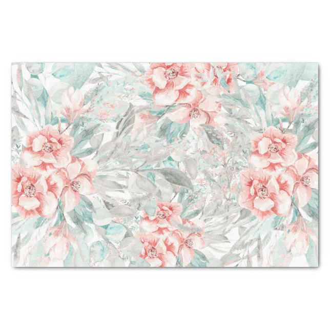 Soft Spring Summer Floral Greenery Elegant Wedding Tissue Paper | Zazzle