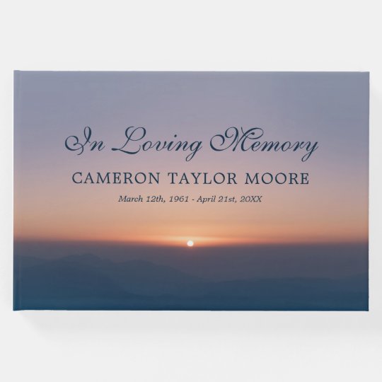 Soft Sunrise In Loving Memory Guest Book | Zazzle.com