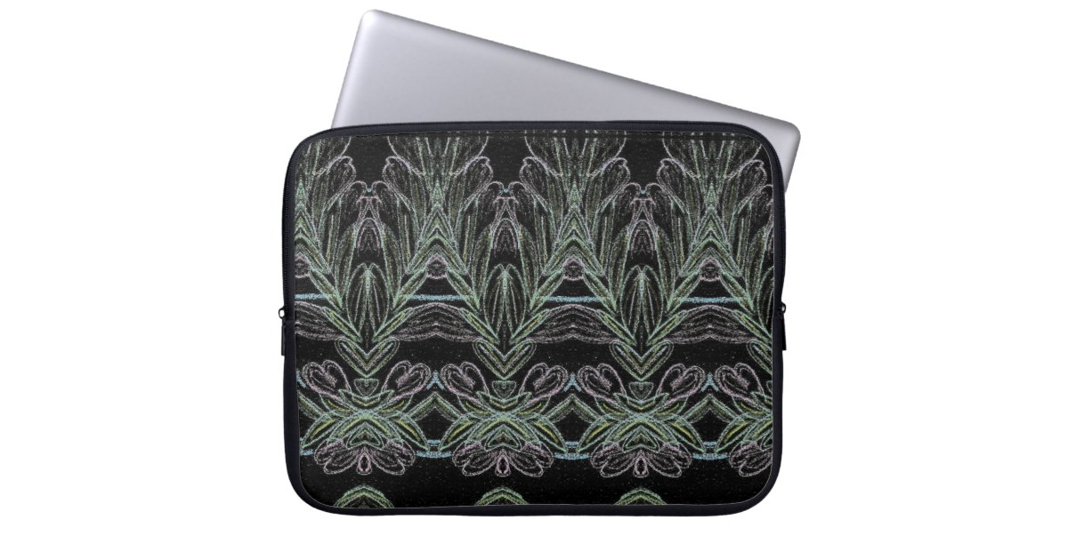 Soft Swirls Black Laptop Sleeve | Zazzle