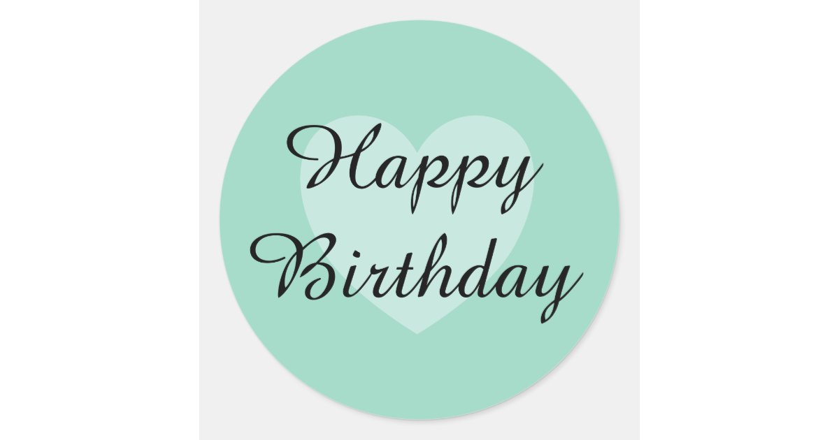 Soft Teal Happy Birthday Sticker | Zazzle